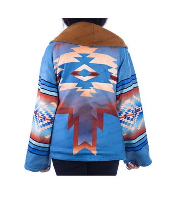 Yellowstone S03 Beth Dutton Hooded Blue Semi-Cloak Style Coat | Kelly ...