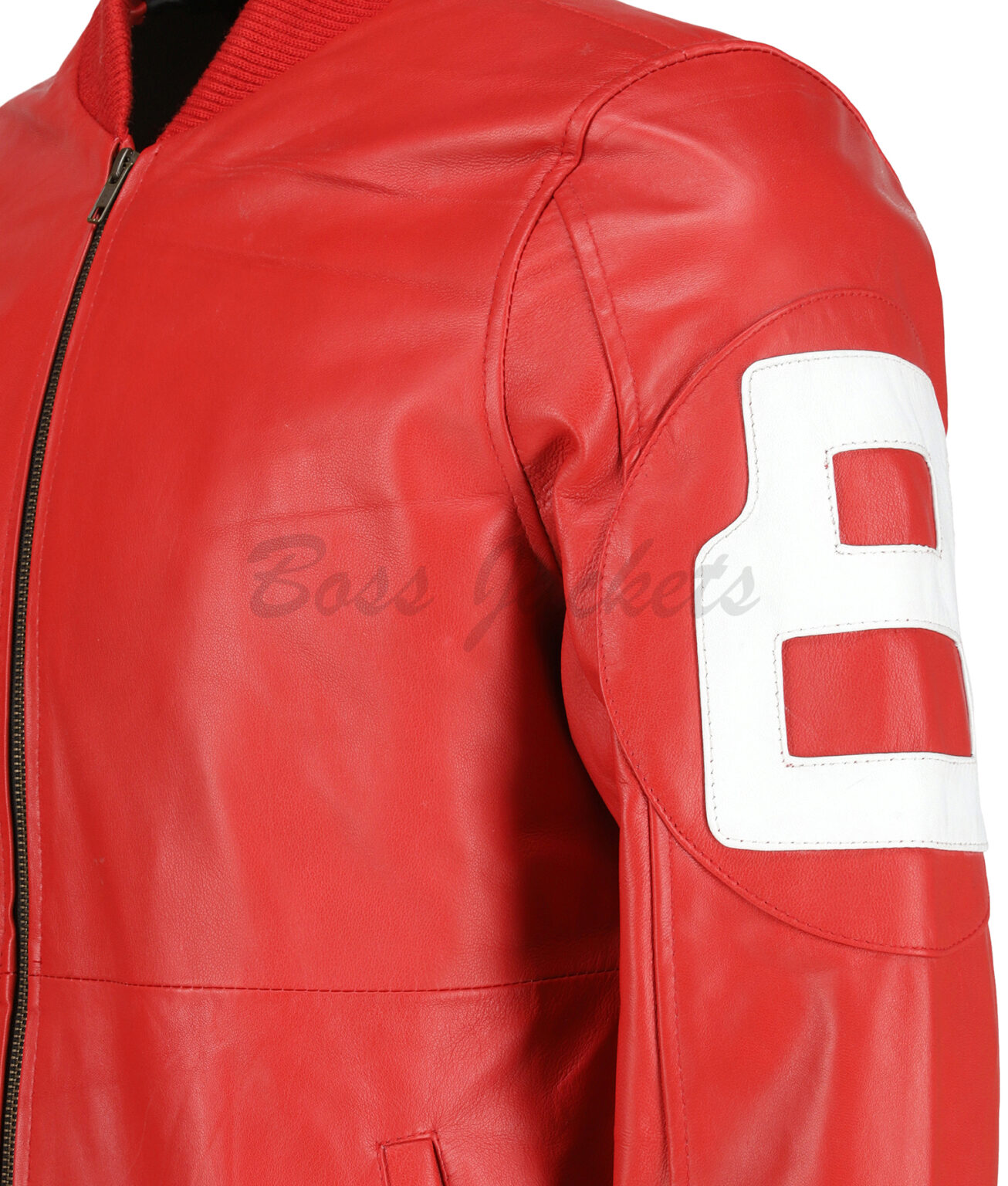 8 Ball David Puddy Red Leather Jacket | BossJackets