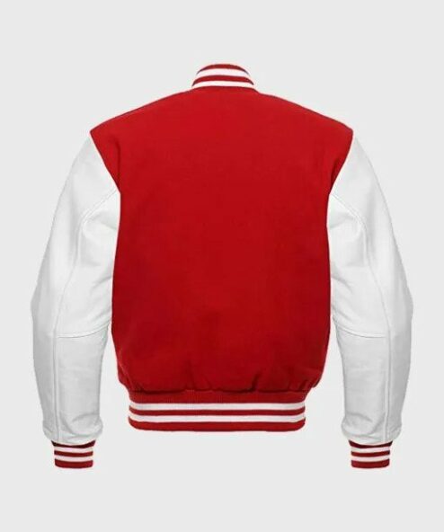 Red and White Baseball Jacket | Bossjackets