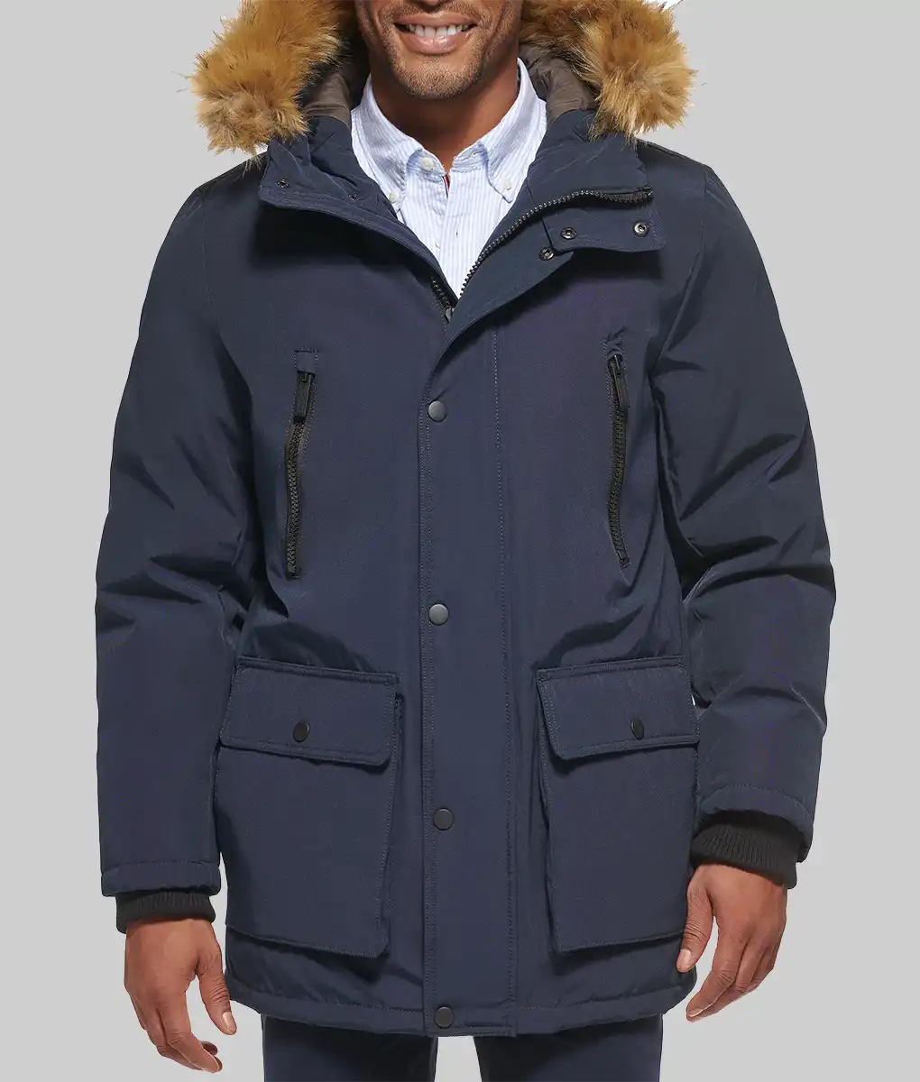 Tyler Mens Blue Parachute Parka Jacket | BossJackets