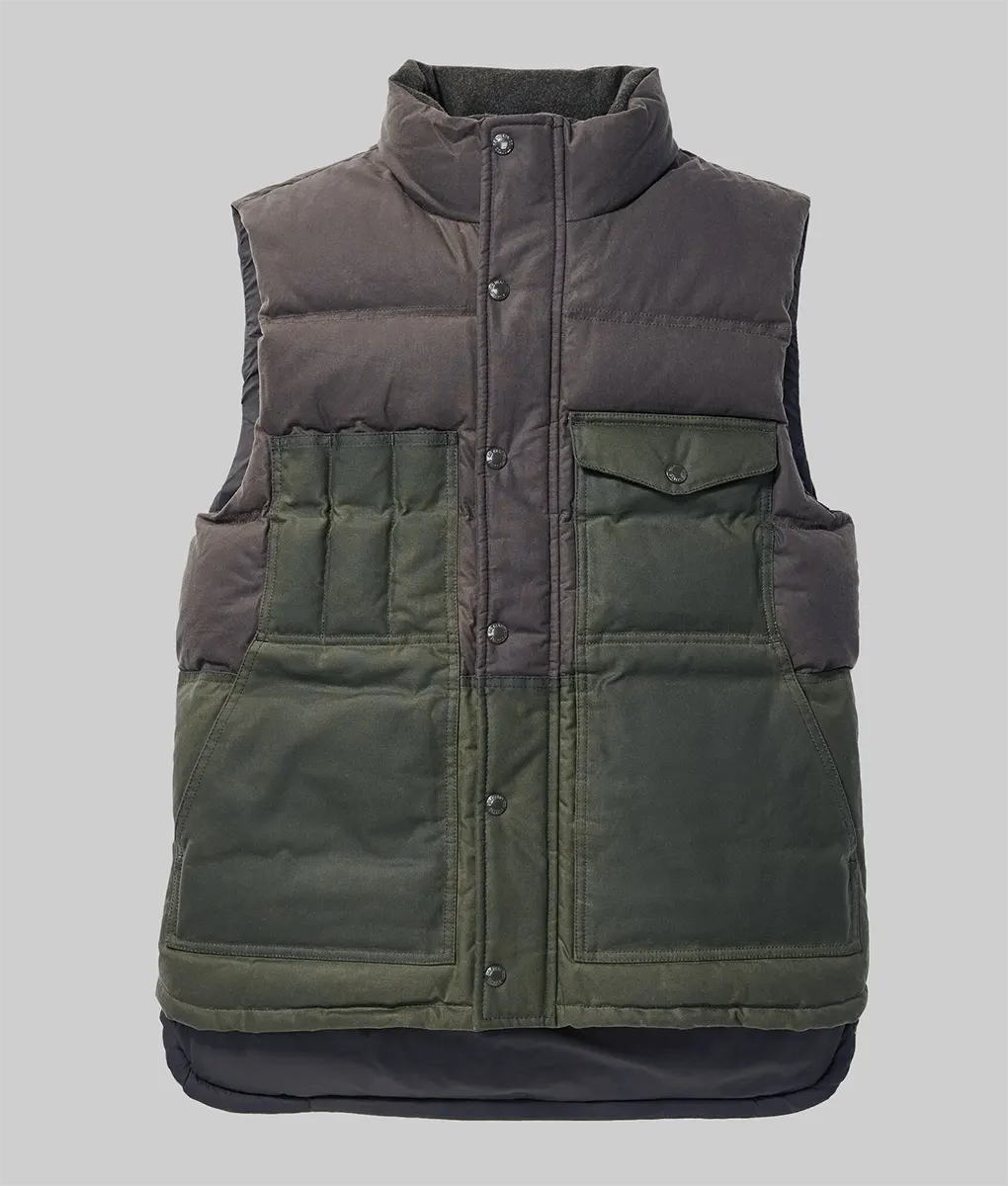 Mens Green and Brown Parachute Vest | BossJackets