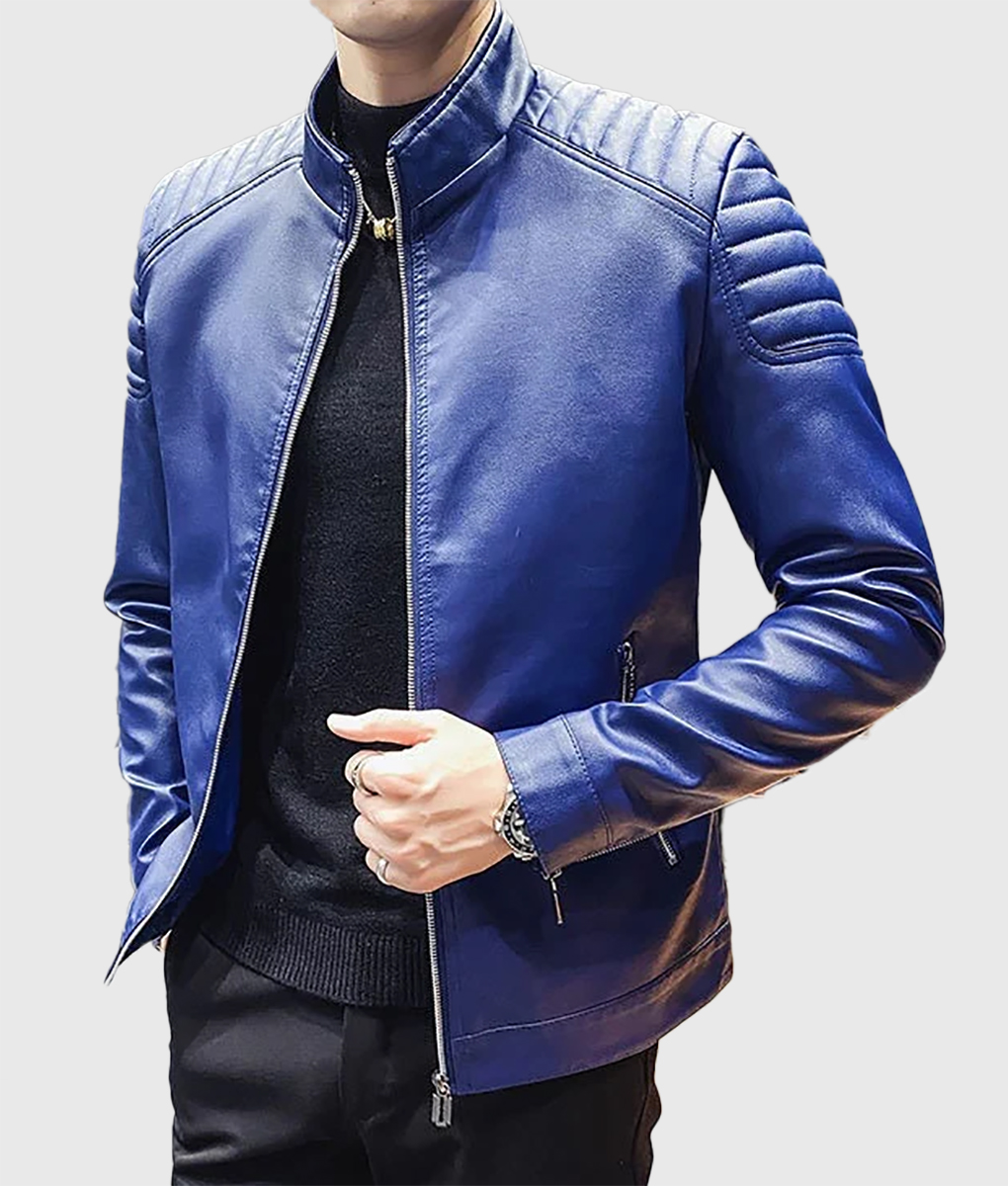 WWE LA Knight Blue Leather Jacket | Boss Jackets