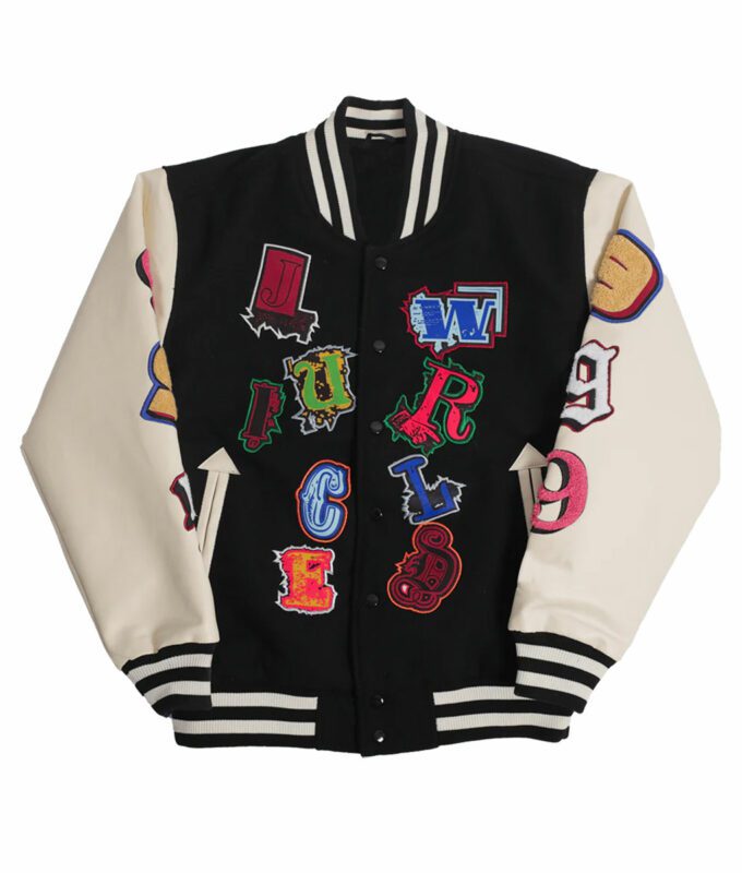 Juice Wrld Wool with Leather Black Varsity Jacket