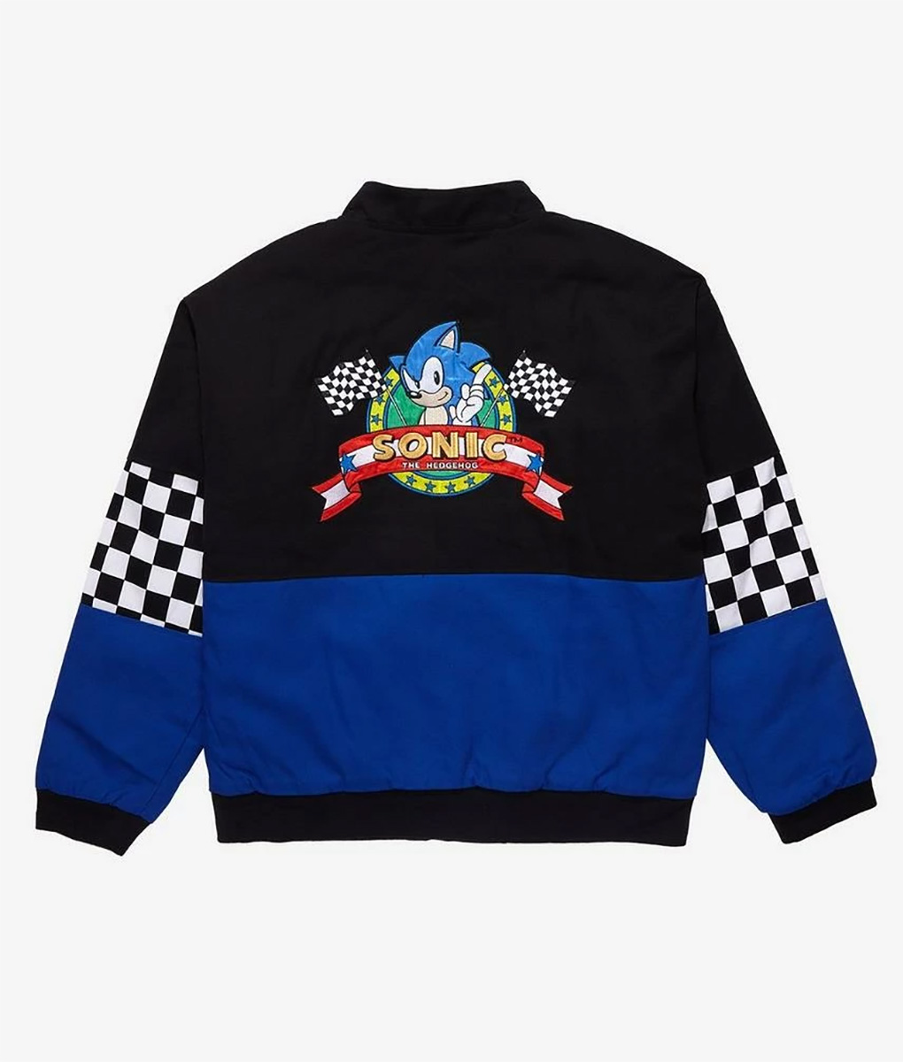 Sonic the Hedgehog Black and Blue Racing Jacket