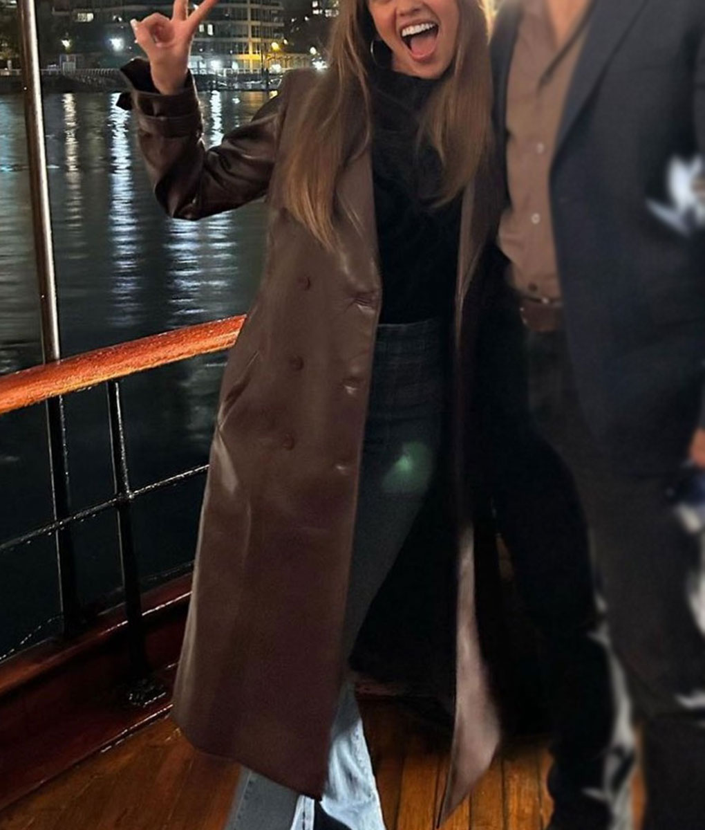 Wild Cards Max Mitchell (Vanessa Morgan) Brown Leather Coat