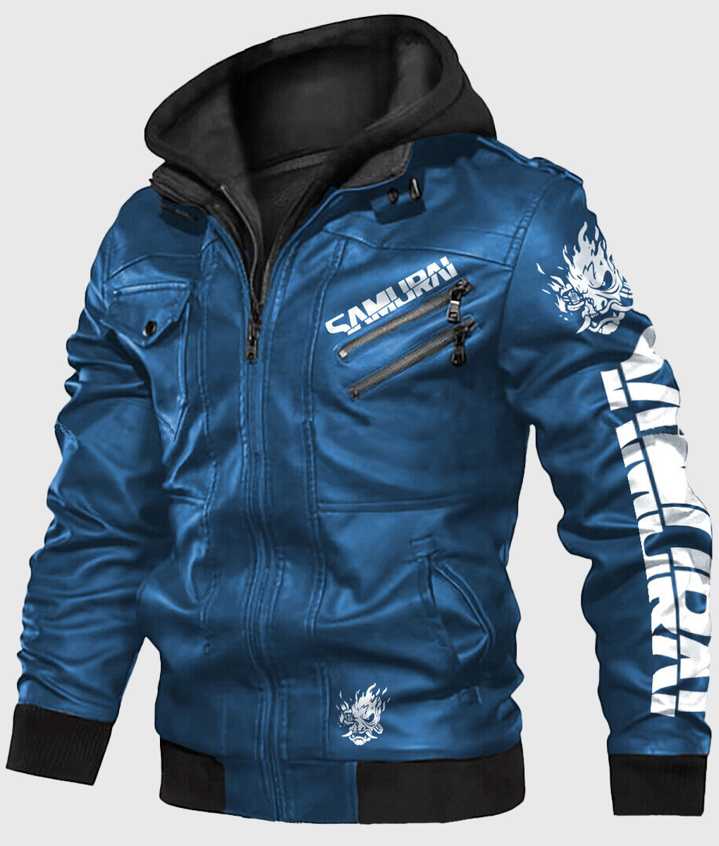 Cyberpunk 2077 Samurai Blue Leather Jacket | Boss Jackets