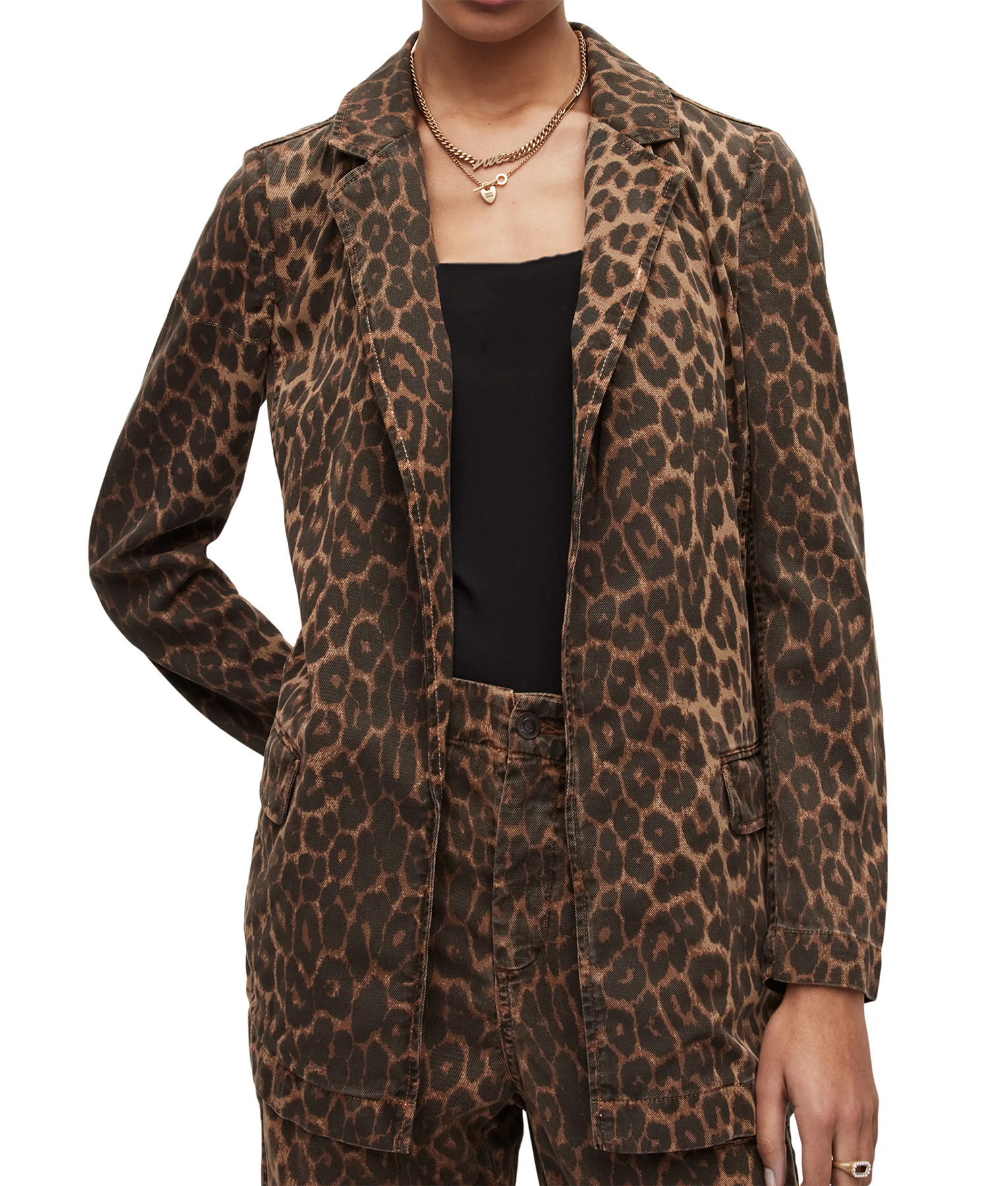 Wild Cards Max Mitchell (Vanessa Morgan) Brown Leopard Blazer