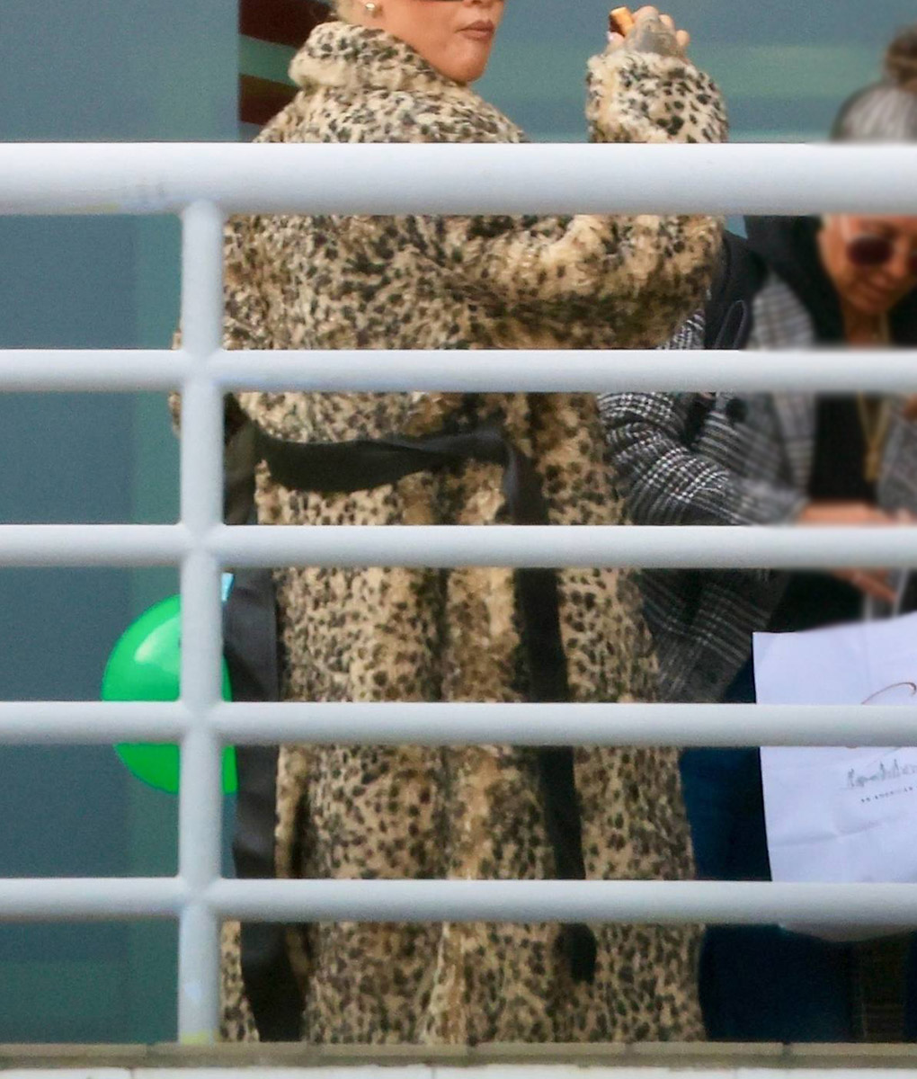 Rihanna Leopard Print Fur Coat | Boss Jackets
