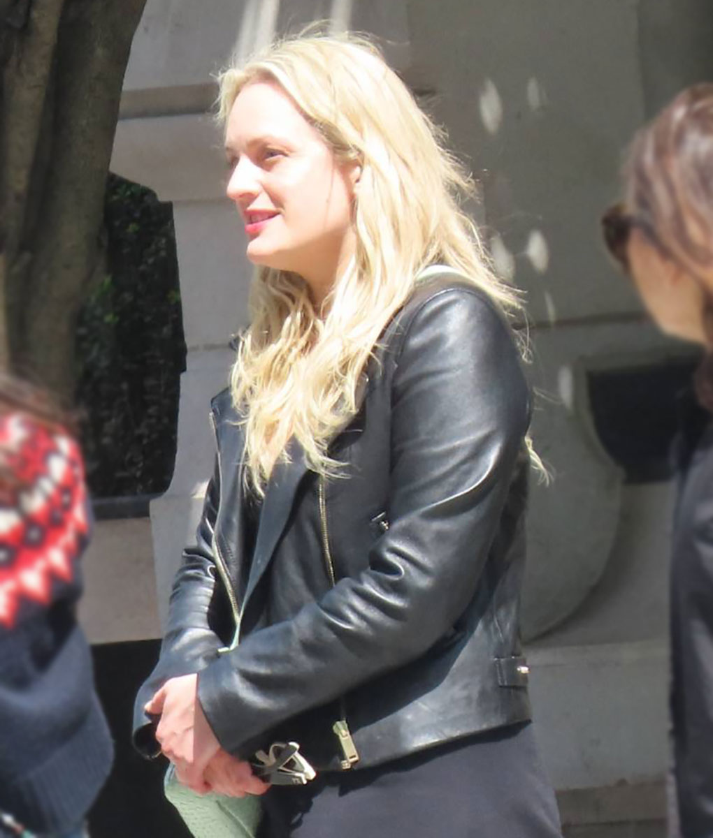 The Veil Elisabeth Moss (Imogen Salter) Black Leather Jacket