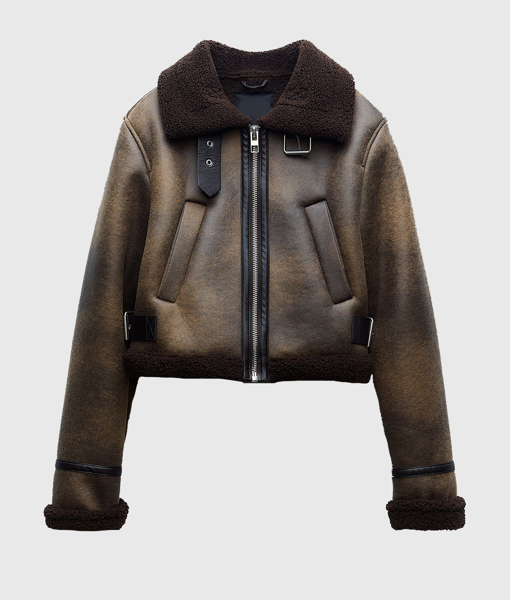 Tracker Sofia Pernas (Billie Matalon) Shearling Aviator Jacket