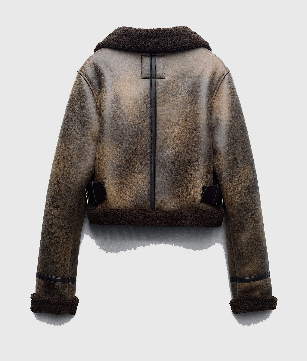 Tracker Sofia Pernas (Billie Matalon) Shearling Aviator Jacket