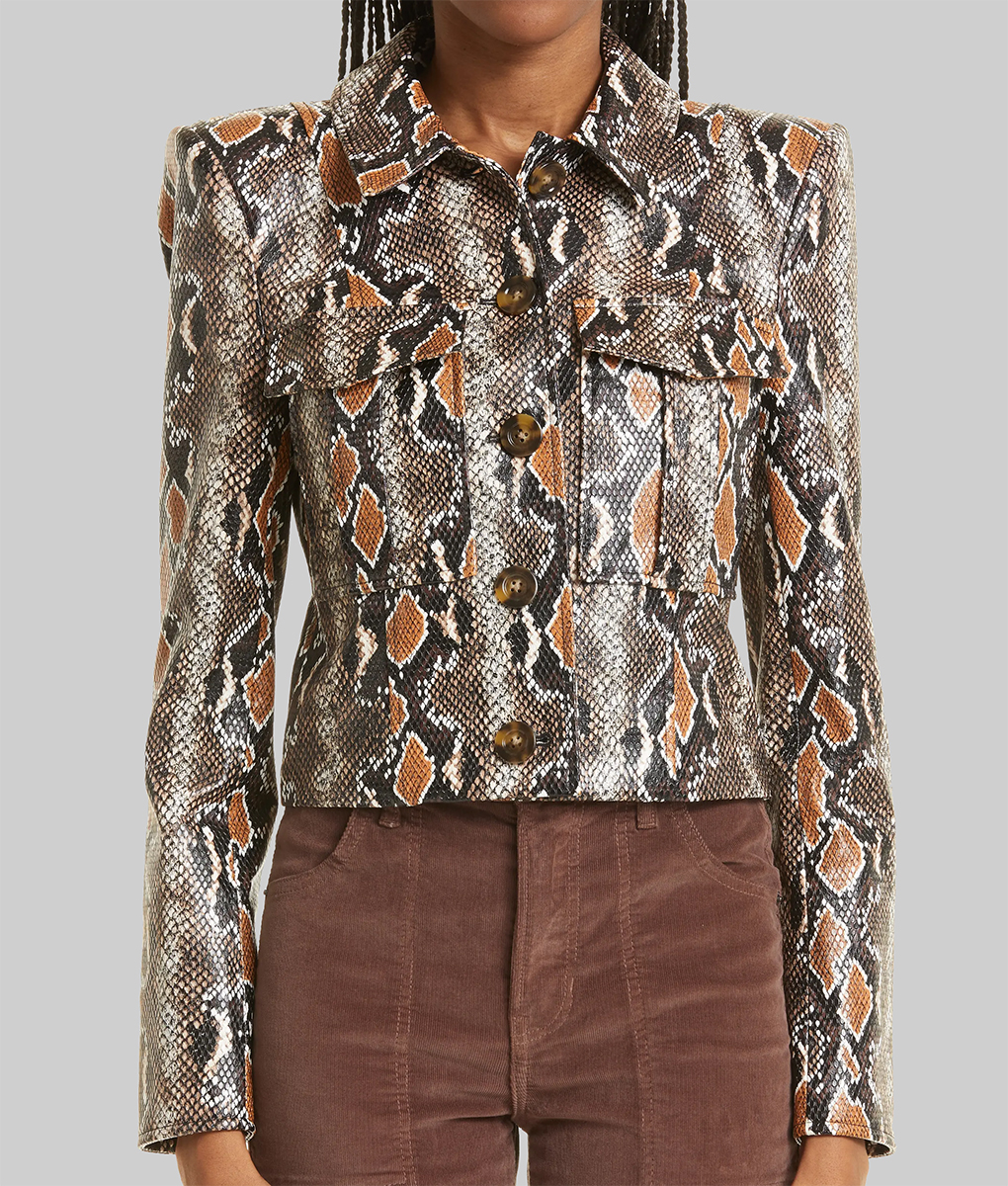 Kyle Richards Snake Leather Jacket | Kyle Richards Leather Jacket