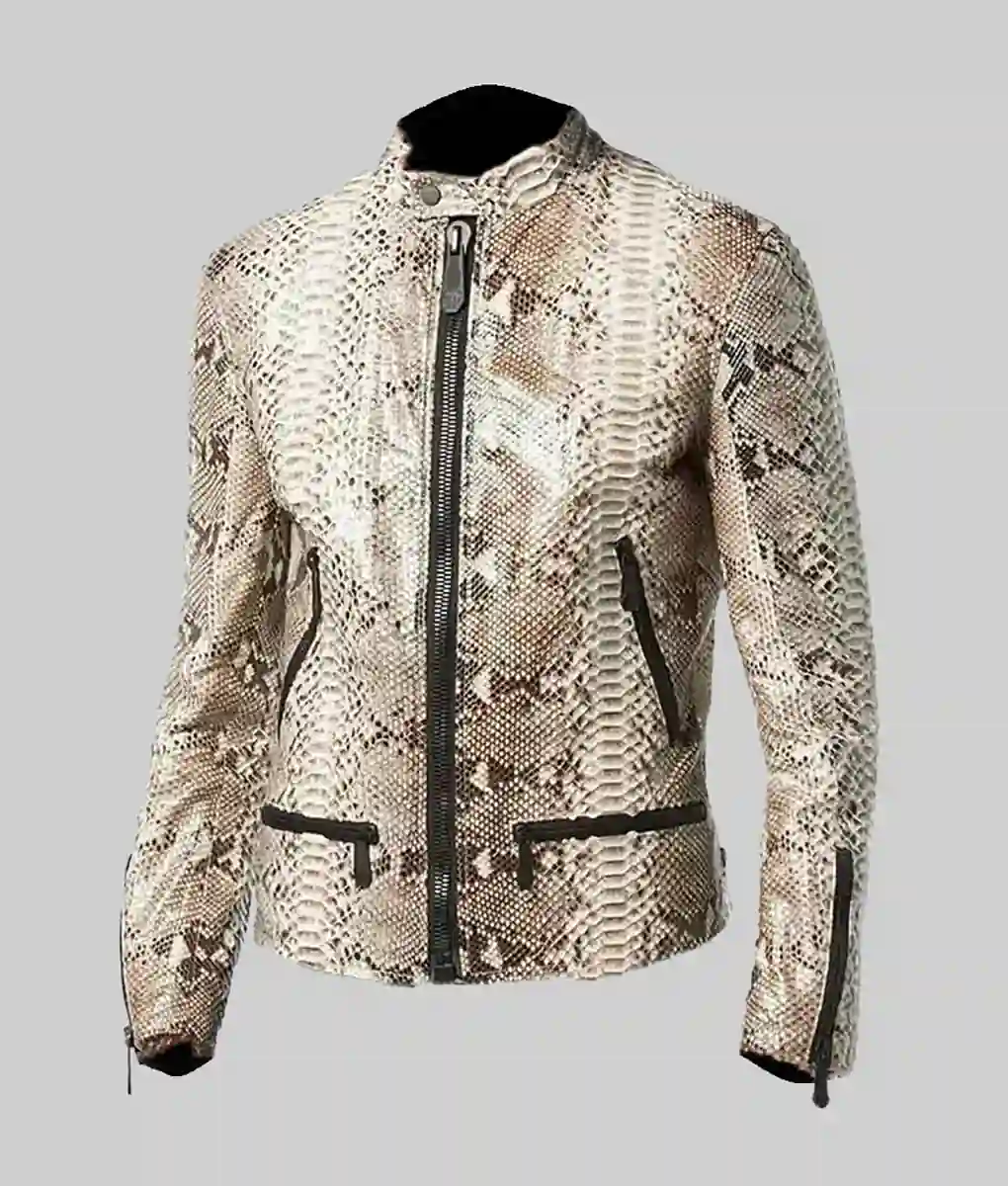 Andrew Tate Snake Pattern Leather Biker Jacket - Andrew Tate Snake ...