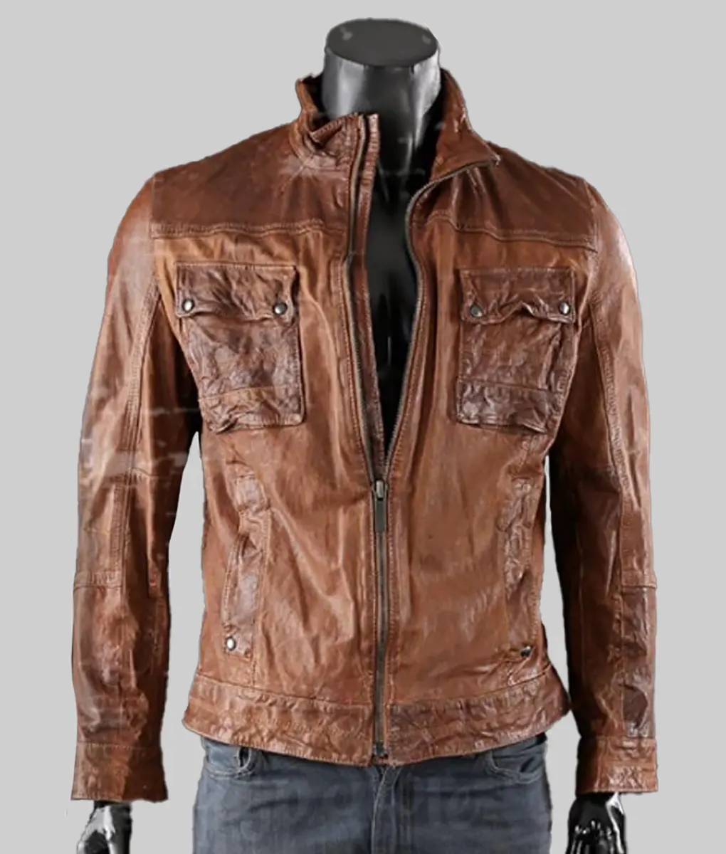 Looper Old Joe Brown Leather Jacket - Bruce Willis Brown Leather Jacket
