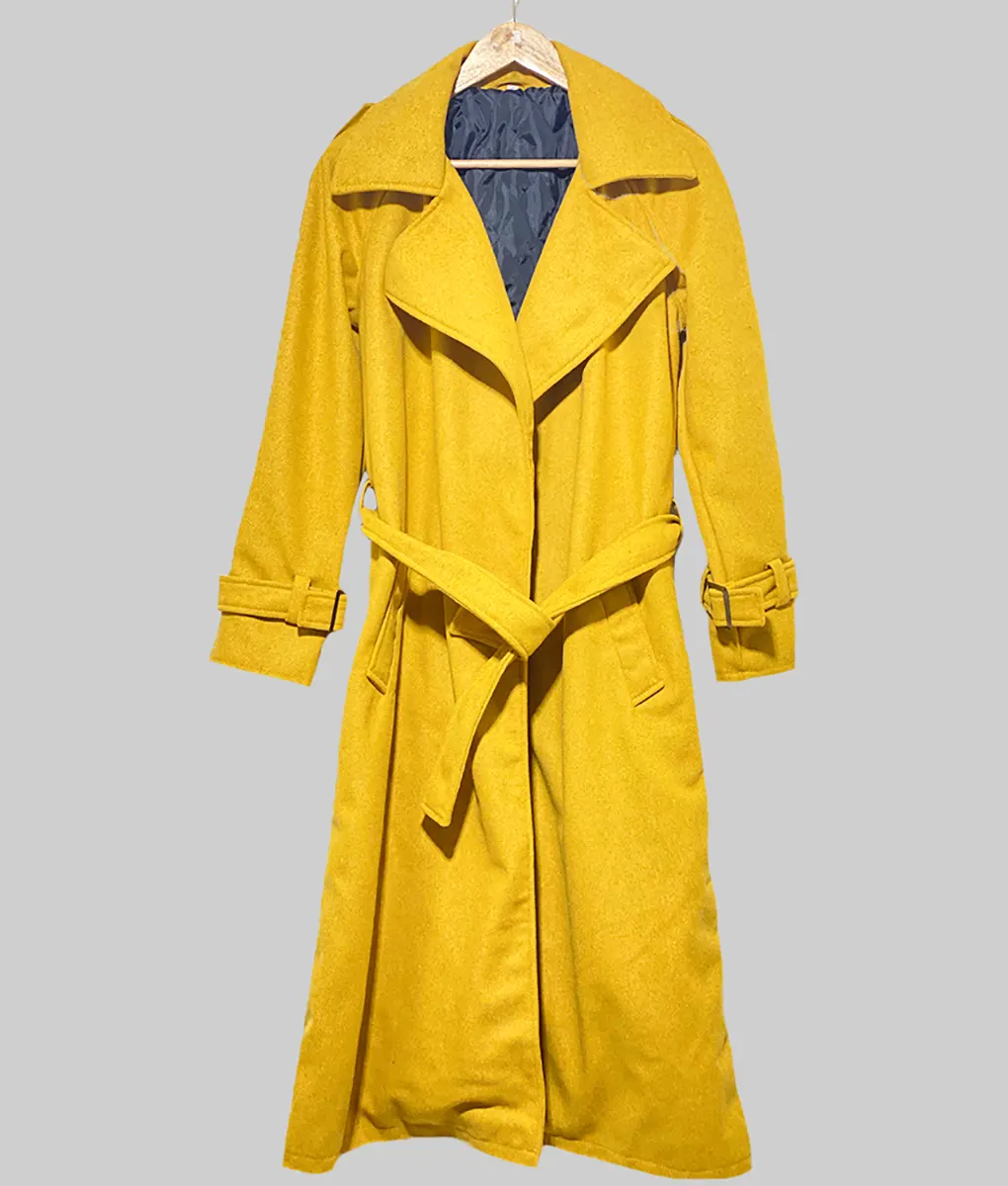 The Substance Demi Moore Yellow Trench Coat | Boss Jackets