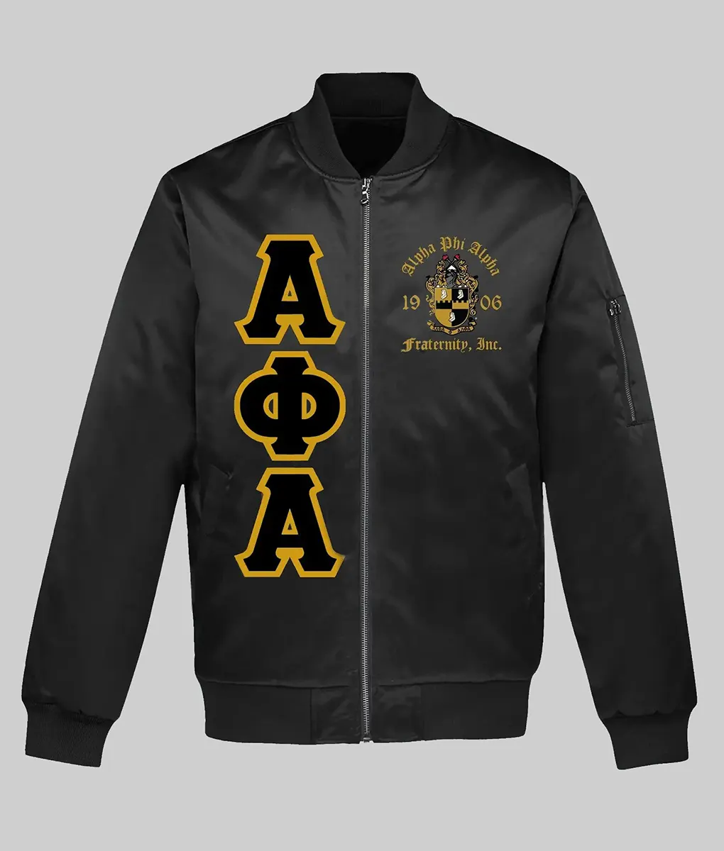 Alpha Phi Alpha Satin Bomber Jacket | Boss Jackets