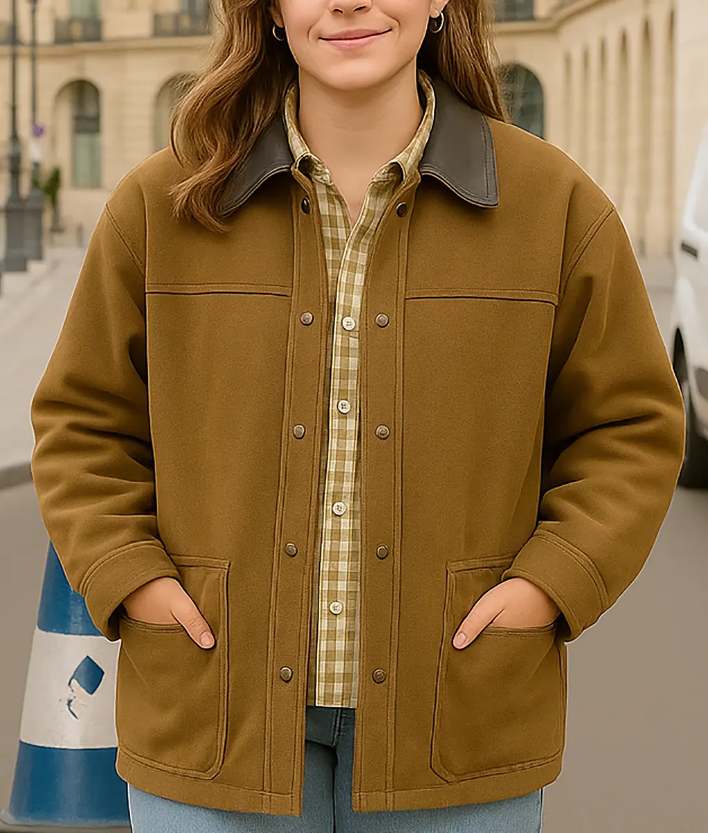 Emma Watson Brown Cotton Jacket | Boss Jackets