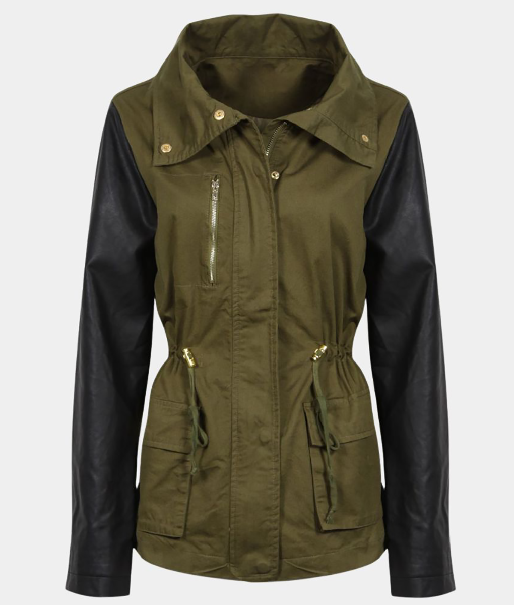 Army Green Cotton Parka Jacket | Boss Jackets