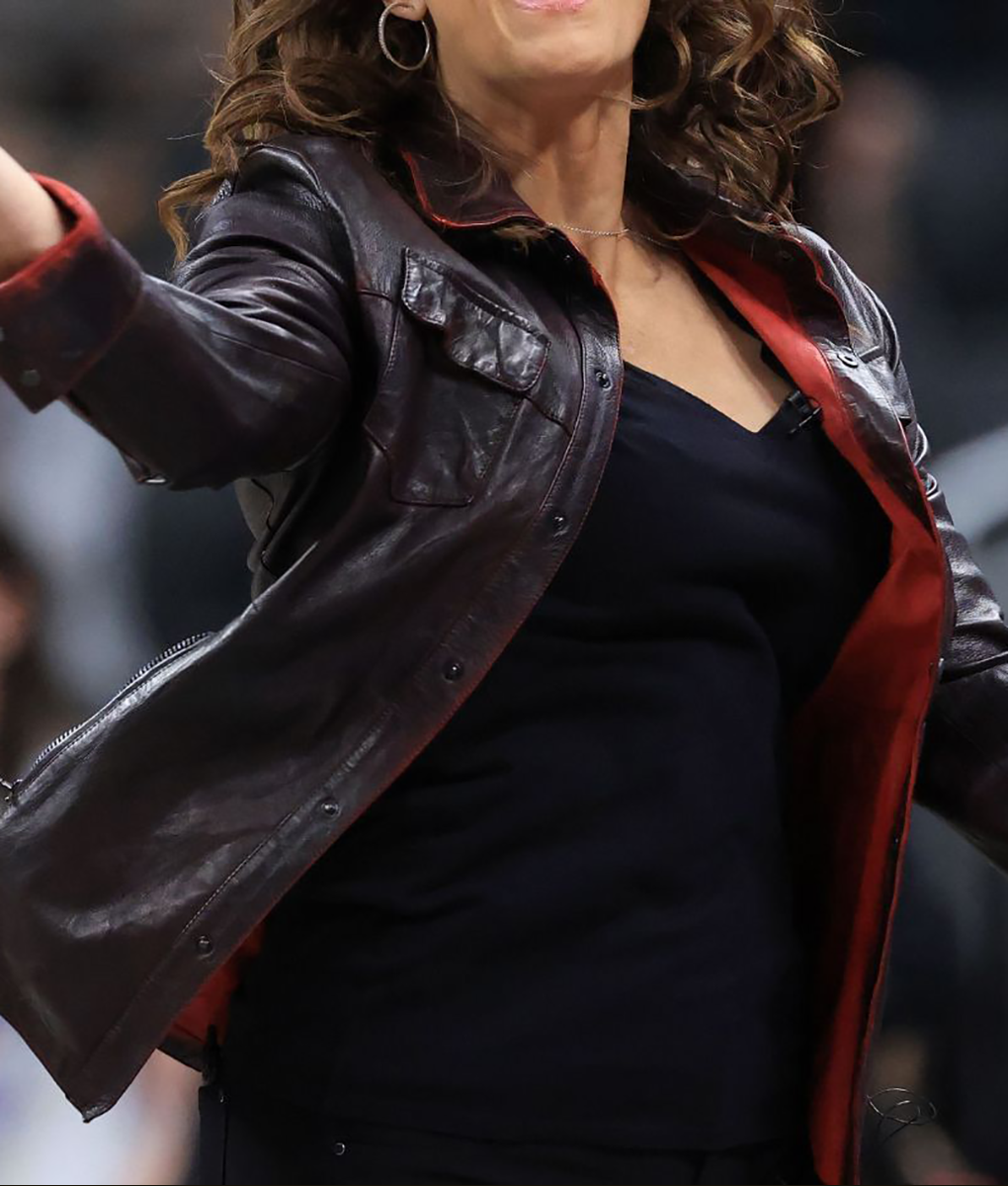 Stephanie White Indiana Fever Leather Jacket | Boss Jackets