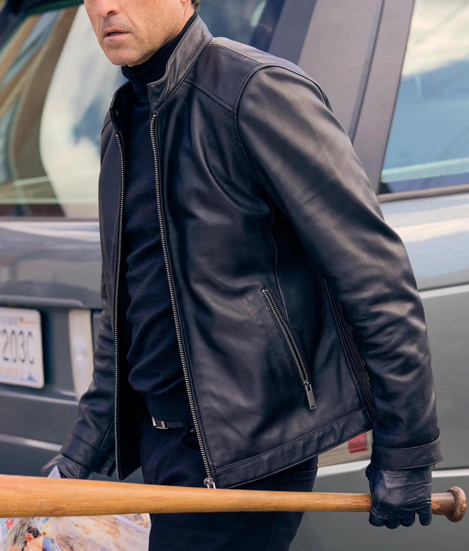 Memory of a Killer 2026 Patrick Dempsey Black Leather Jacket